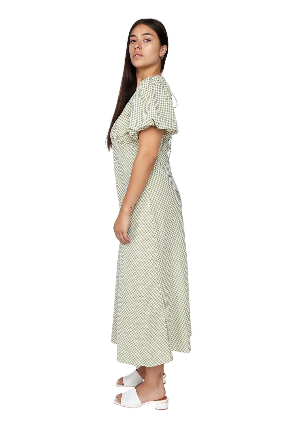Ruby - Uma Dress - Khaki Gingham | All The Dresses