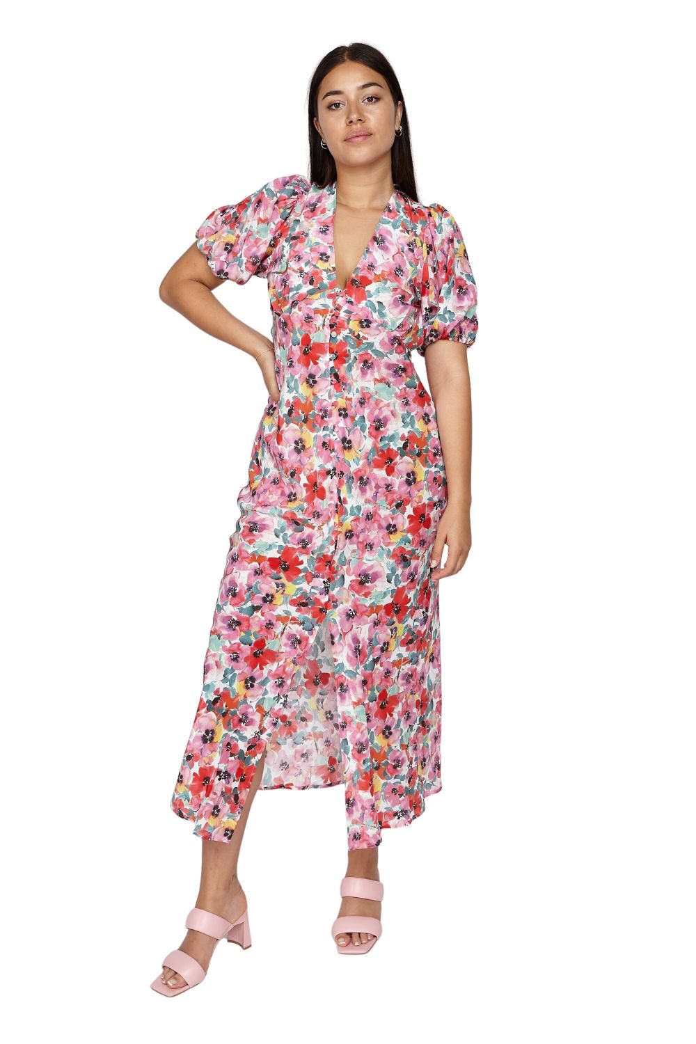 Ruby - Allegra Silk Midi Dress - Floral | All The Dresses