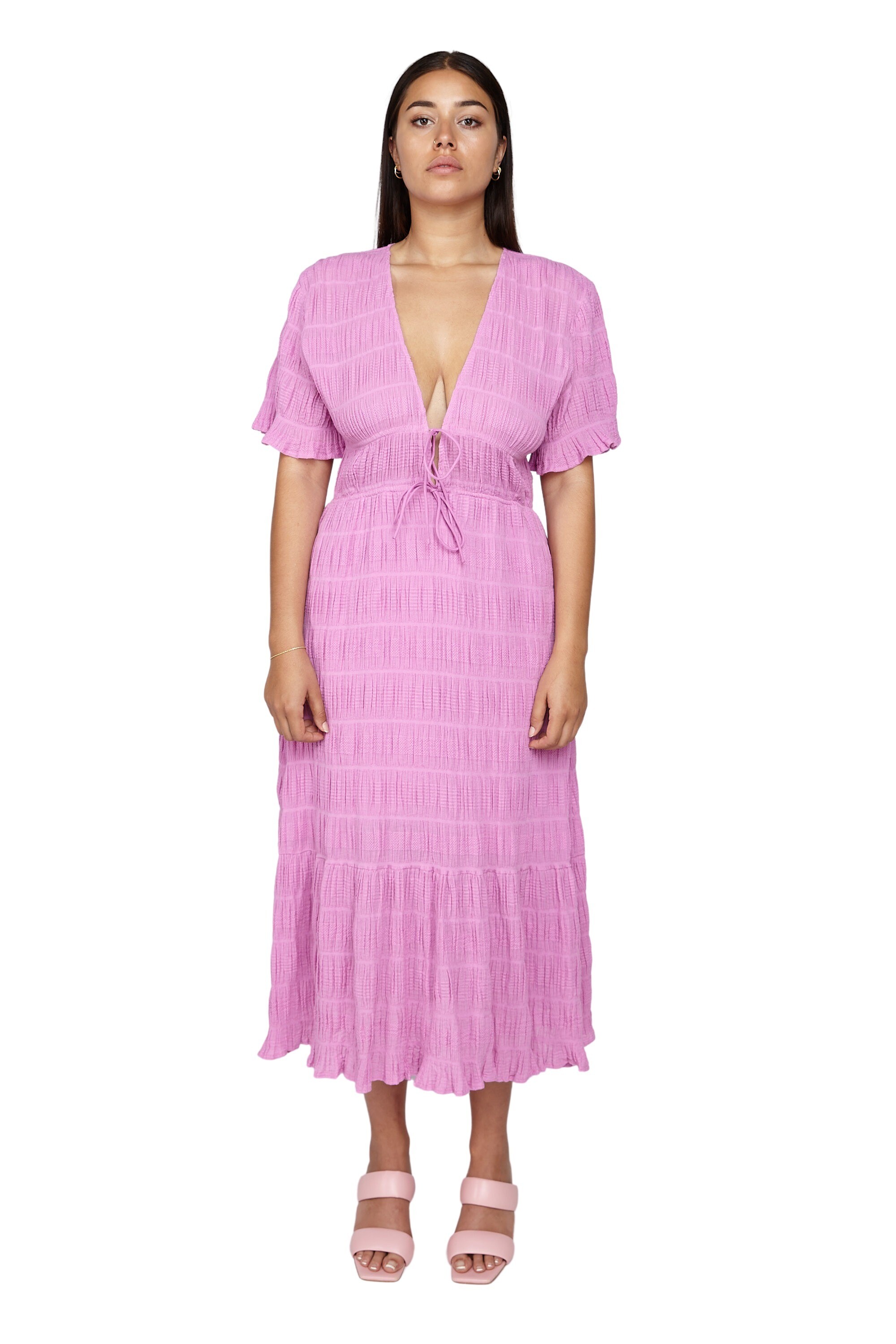 Ruby - Mirella V Neck Dress - Orchid | All The Dresses